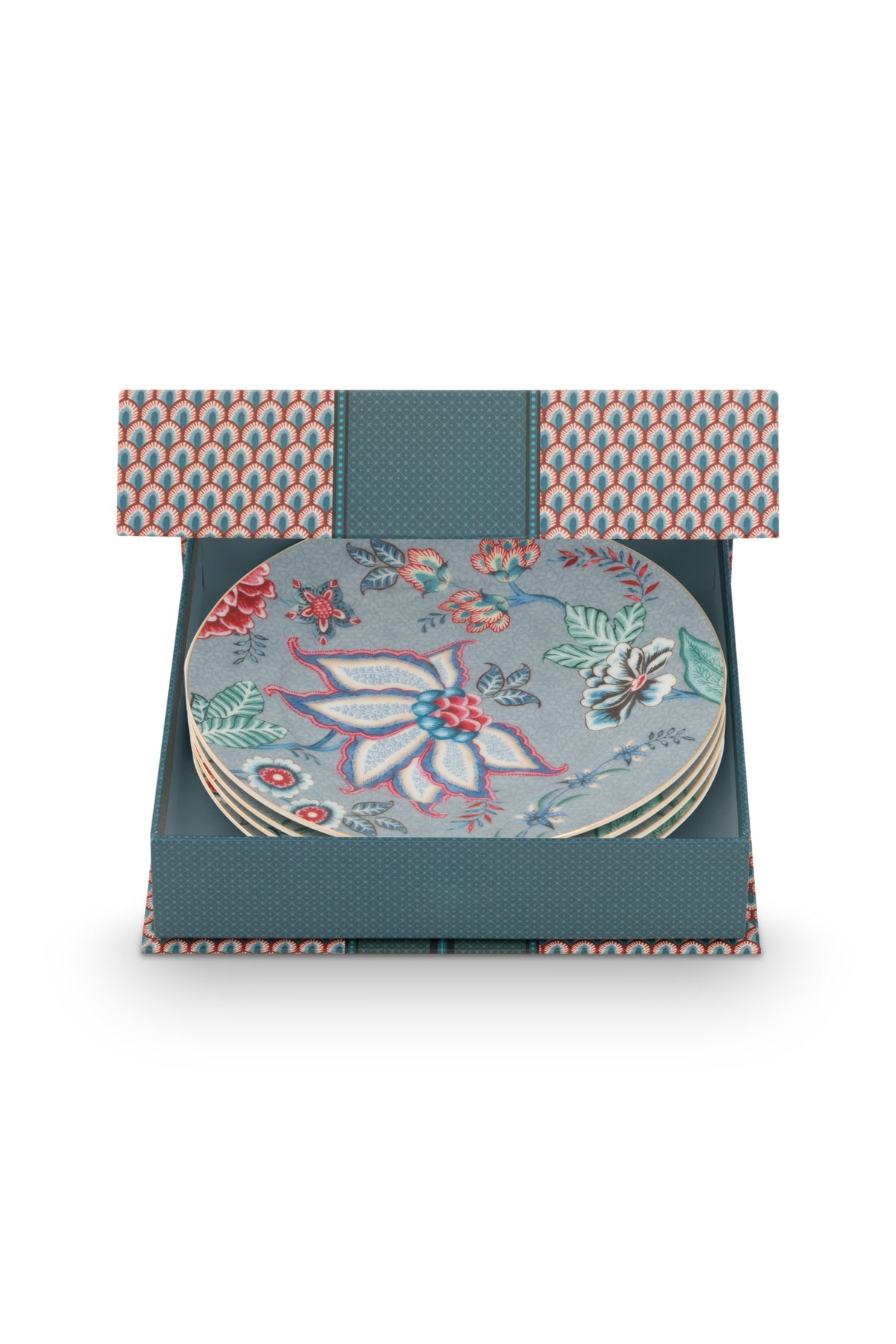 Pip Studio - Flower Festival Plates - Light Blue (Set of 4 - 17cm ...
