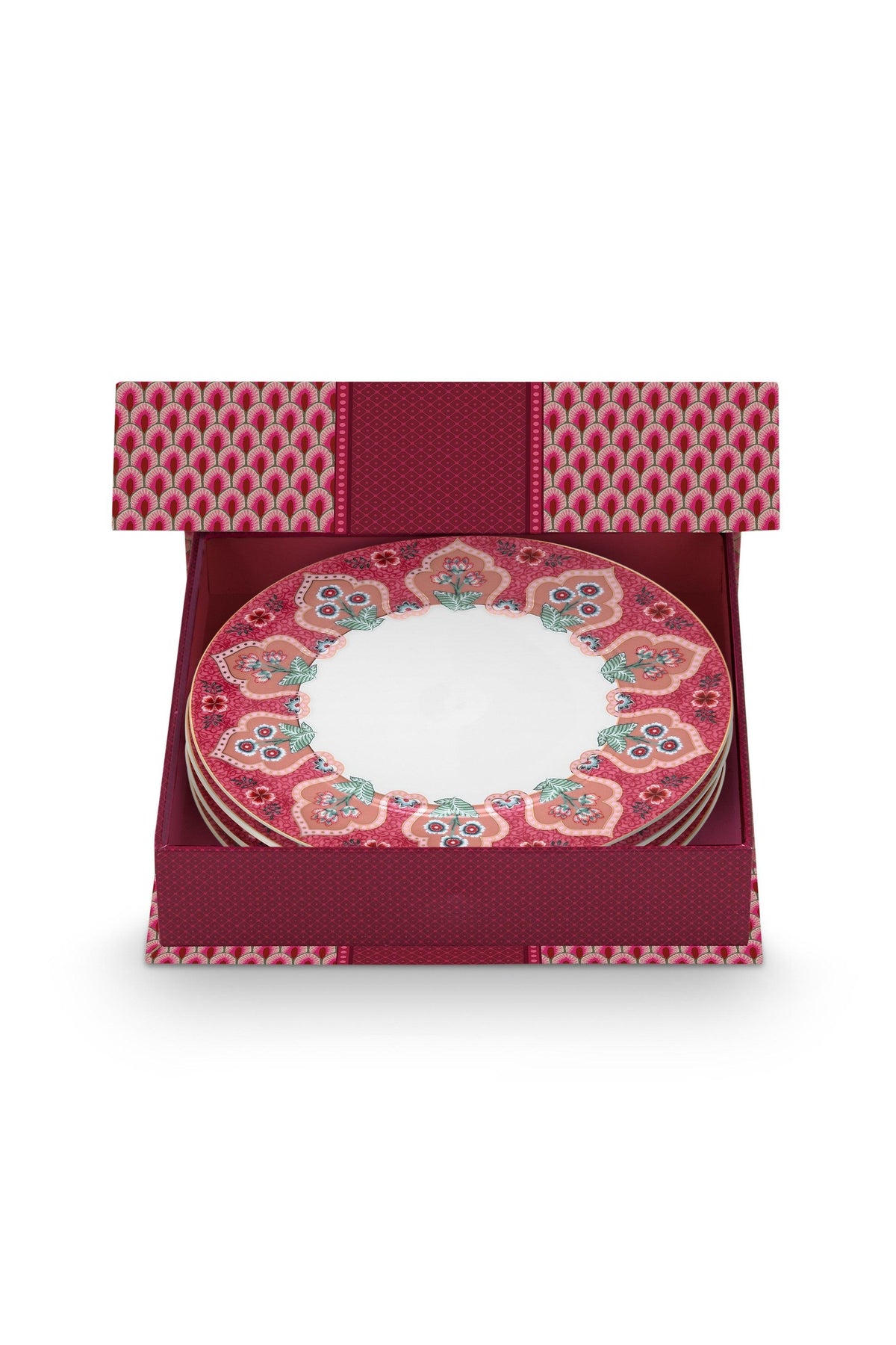 Pip Studio - Flower Festival Deco Plates - Dark Pink (Set of 4 - 21cm ...