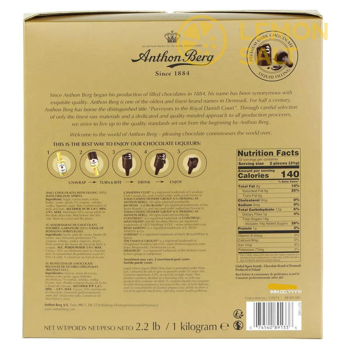 Anthon Berg Chocolate Liqueurs (1kg) | Chocolate Liqueurs | Buy Online ...