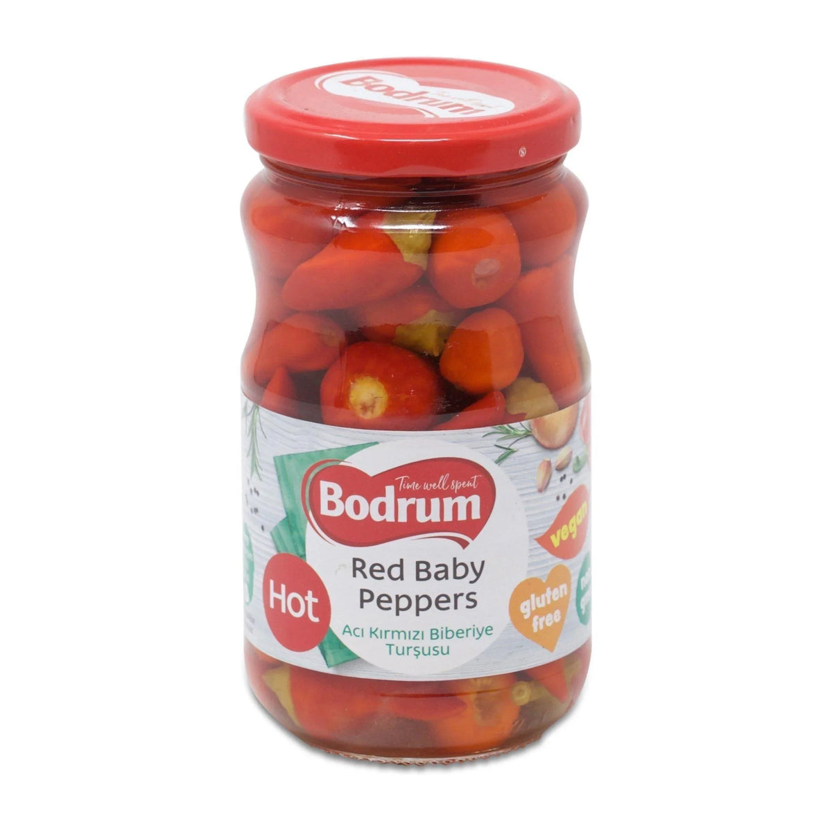Bodrum Hot Baby Red Peppers (330g) | Buy Online UK — LemonSalt
