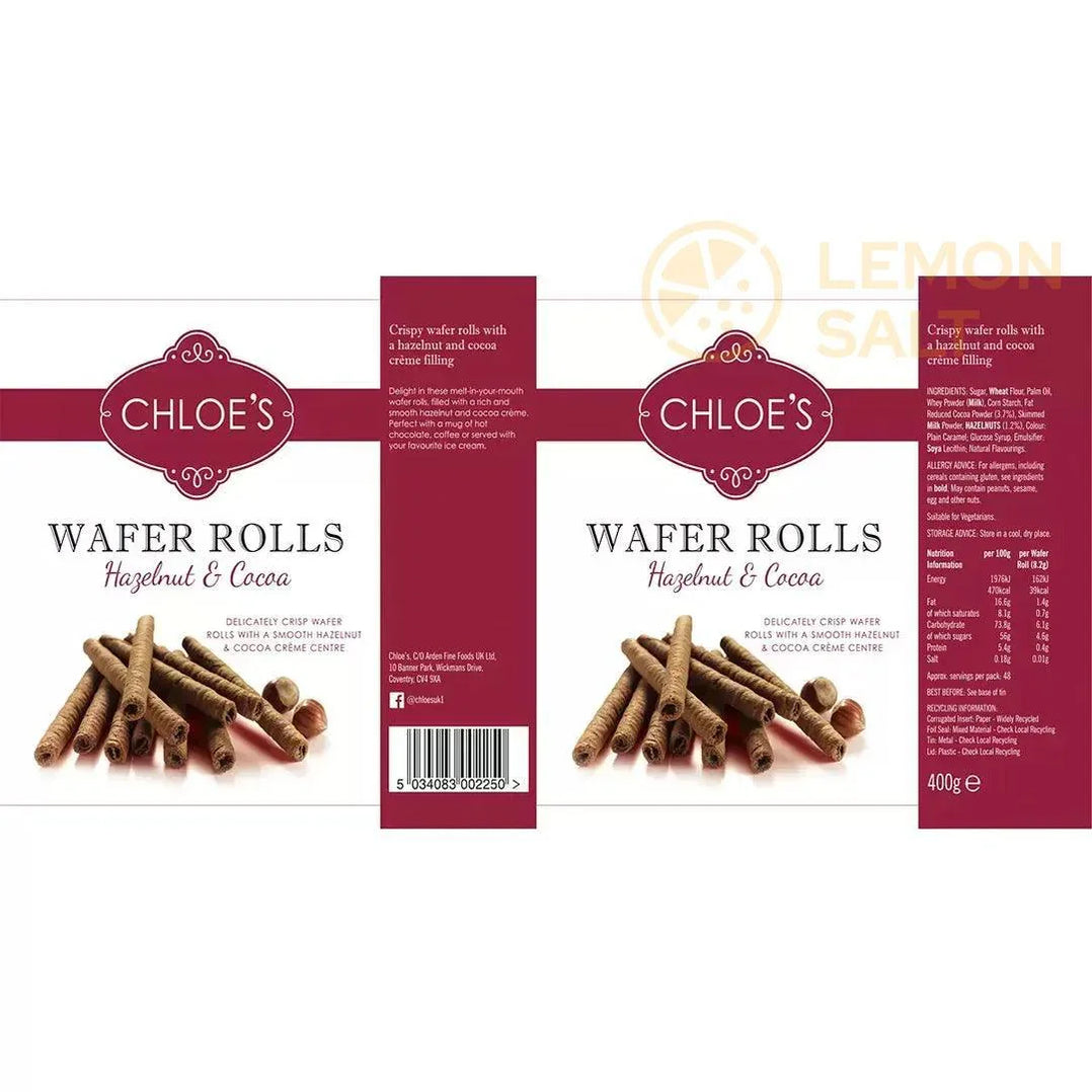 Chloe's Hazelnut & Cocoa Wafer Rolls (400g) | Buy Online UK — LemonSalt