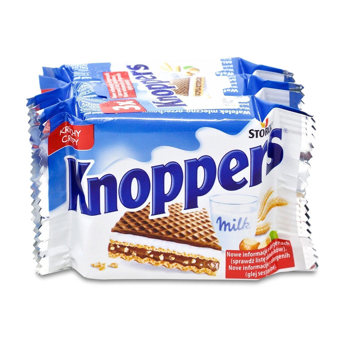 Buy Knoppers Hazelnut Cream Filled Wafers - 3pck (75g) Online | UK ...