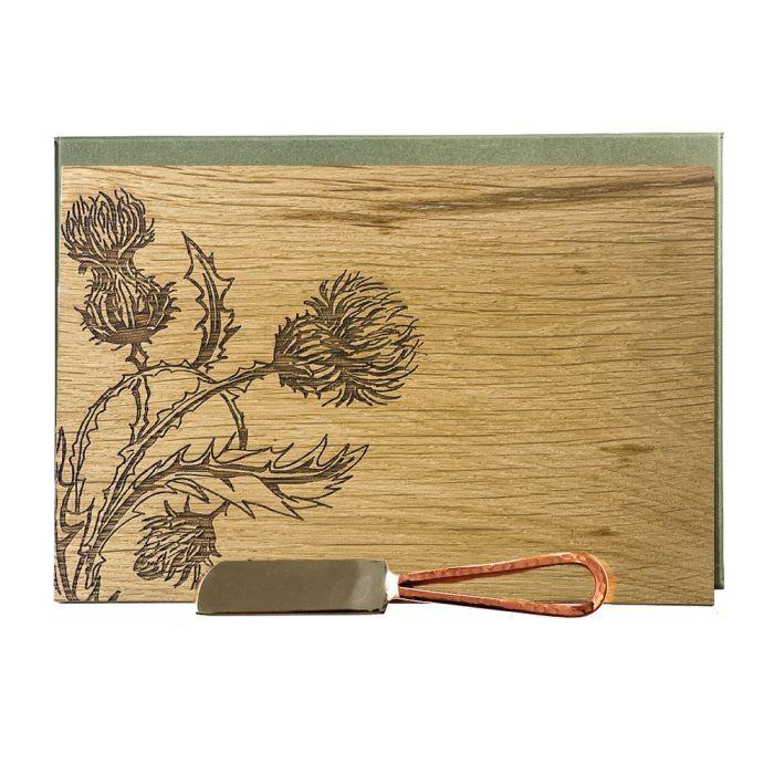 Selbrae House - Oak Cheese Board & Knife Set - Thistle Trio | Cheese ...