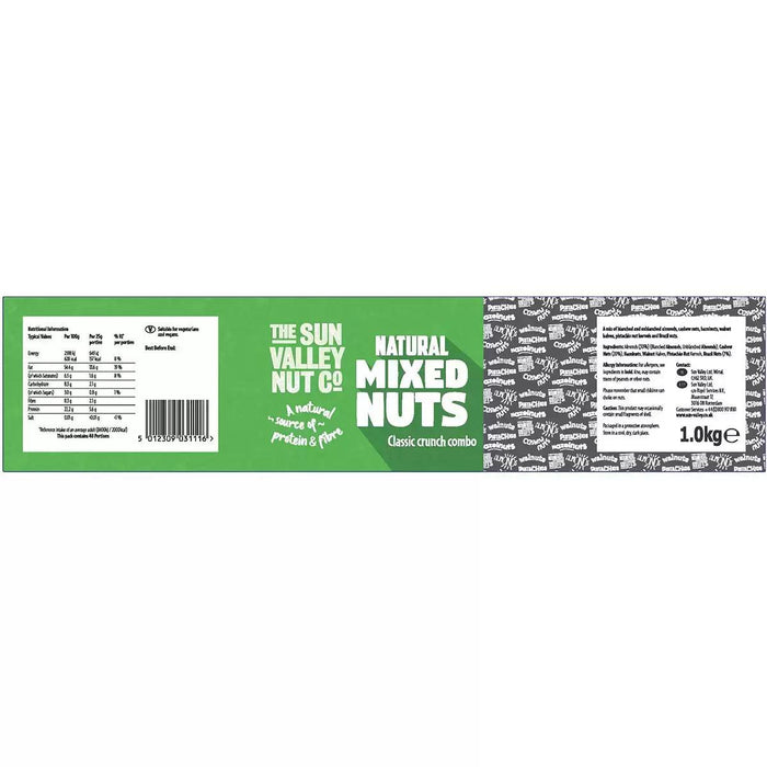 Sun Valley Natural Mixed Nuts Selection (1kg) | Buy Online UK — LemonSalt
