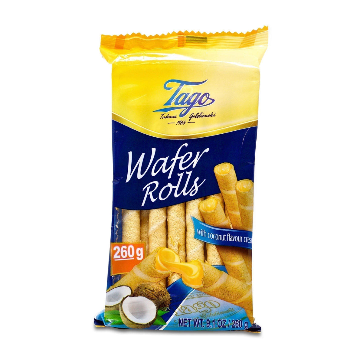 Tago Wafer Rolls with Coconut Flavour Cream (150g) | Buy Online UK ...